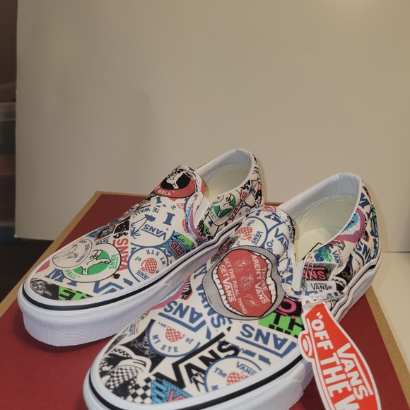 Vans | Shoes | Vans Slipon Mashup Stickers Skate Shoes | Poshmark